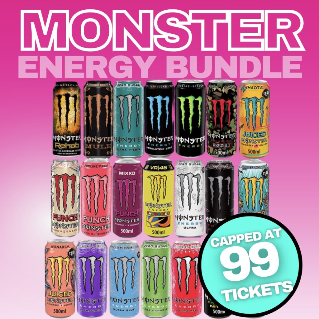50p Entry! Win MONSTER Energy Drinks Bundle - Raffleade