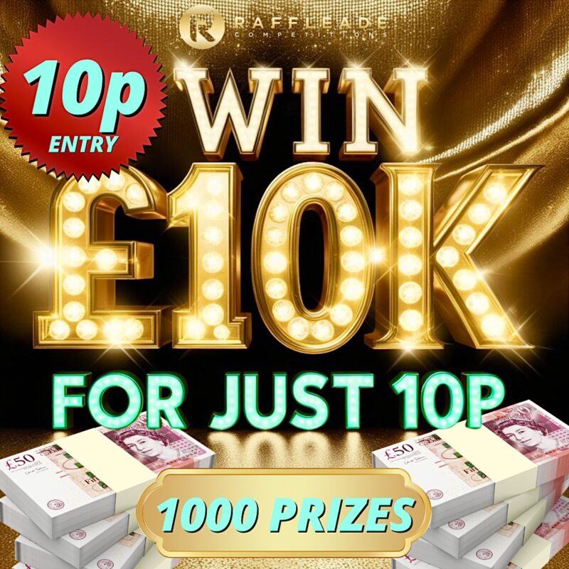 Win £10,000 For JUST 10p | 1000 Prizes - Raffleade